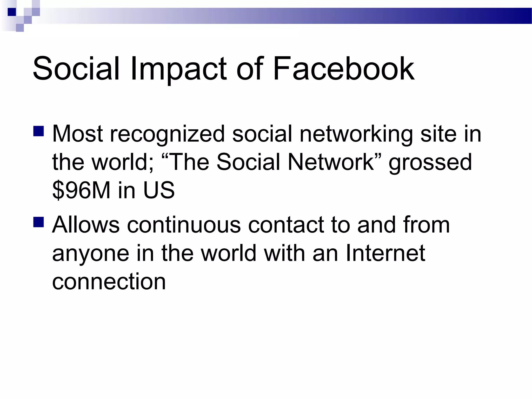 Facebook ppt | PPT