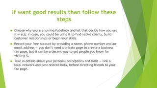 How to use Facebook to promote your business | PPT