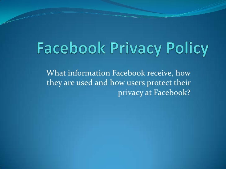 Facebook privacy policy