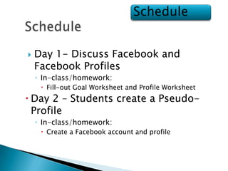 Facebook Profile Project | PPT