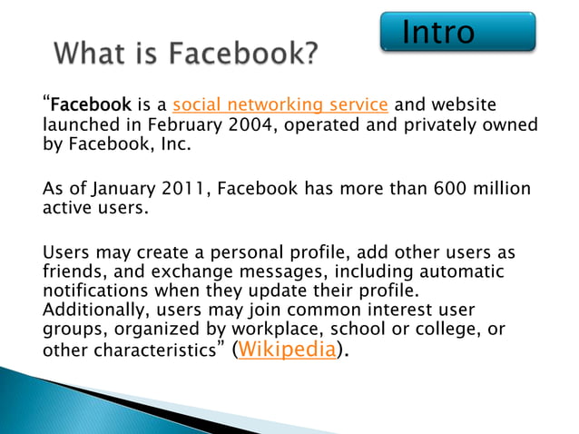 Facebook Profile Project | PPT