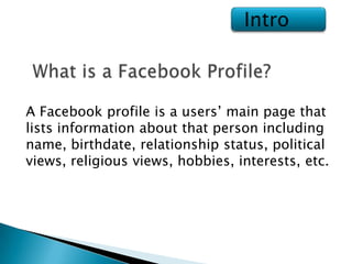 Facebook Profile Project | PPT