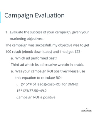 Facebook Ads campaign project | PDF