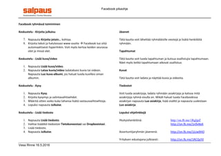 Facebook ryhmä pikaohje | PPT