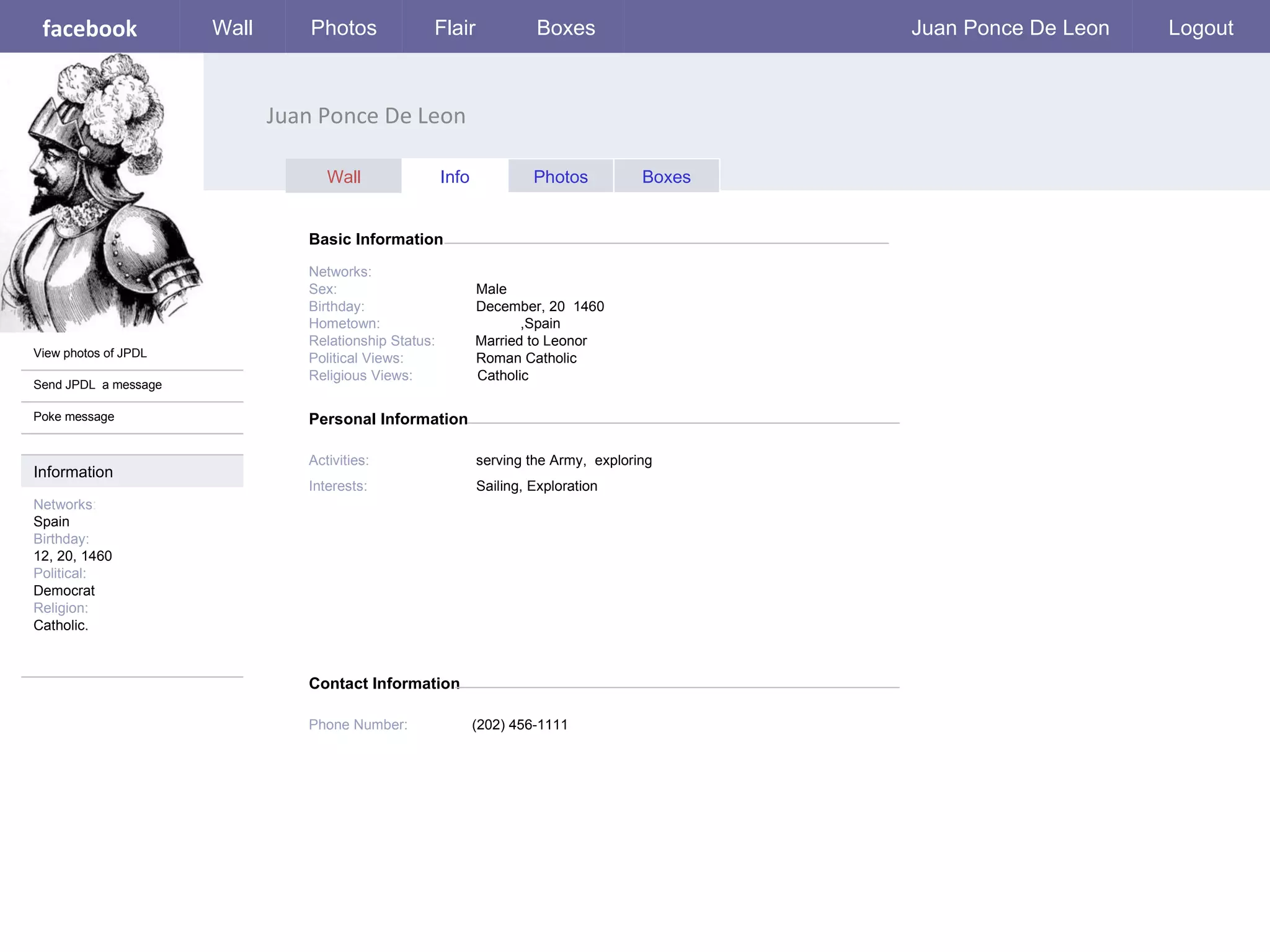 Facebook sample page | PPT