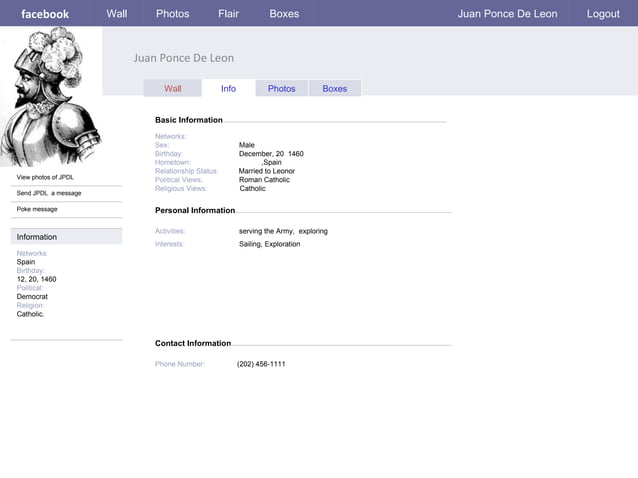 Facebook sample page | PPT