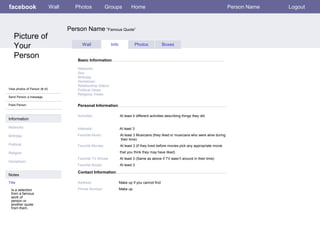 Facebook sample page blank template-1 | PPTX | Social Networking | Internet