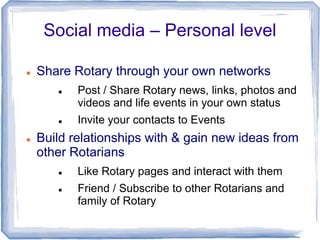 Using Facebook for Rotary | PPTX