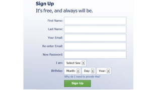 Facebook signup | PPTX
