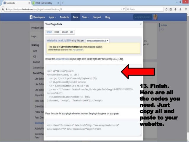 How To Create Facebook Social Plugin Html Code 2389