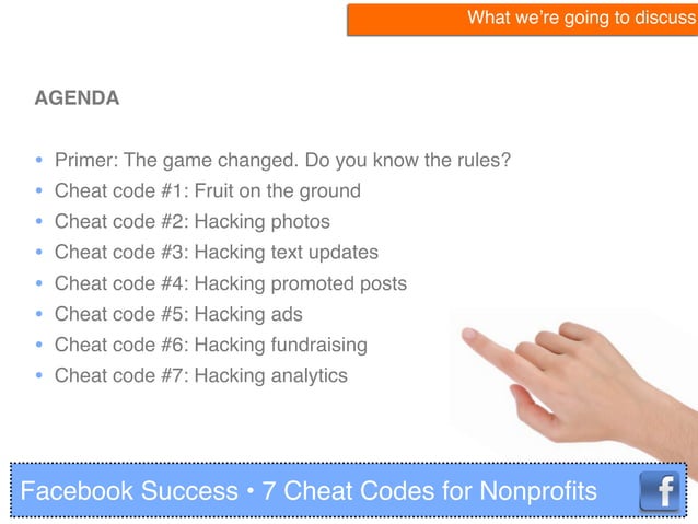 Facebook success: 7 Cheat Codes for Nonprofits | PPT