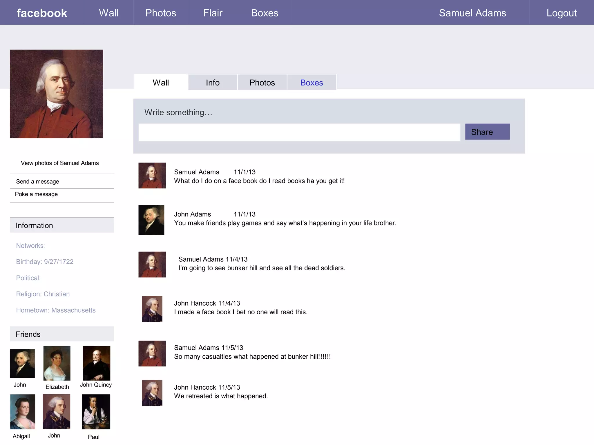 Facebook template use this to do the assignment | PPT