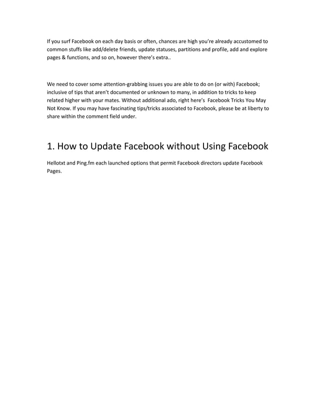 Facebook Secret tricks you must know by itoolspedia.com