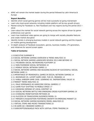 Facebook vs non facebook social network gaming 2013 - 2018 | PDF