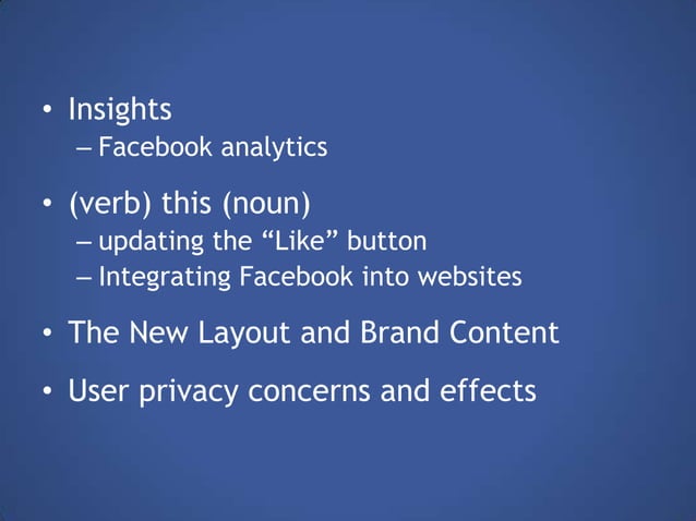 Facebook - social sharing tools | PPT
