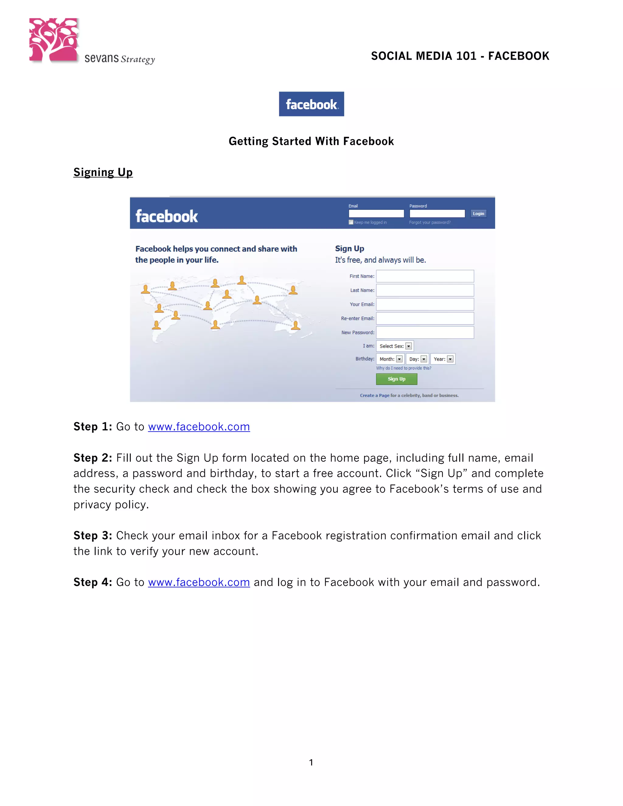 Getting started with Facebook | PDF