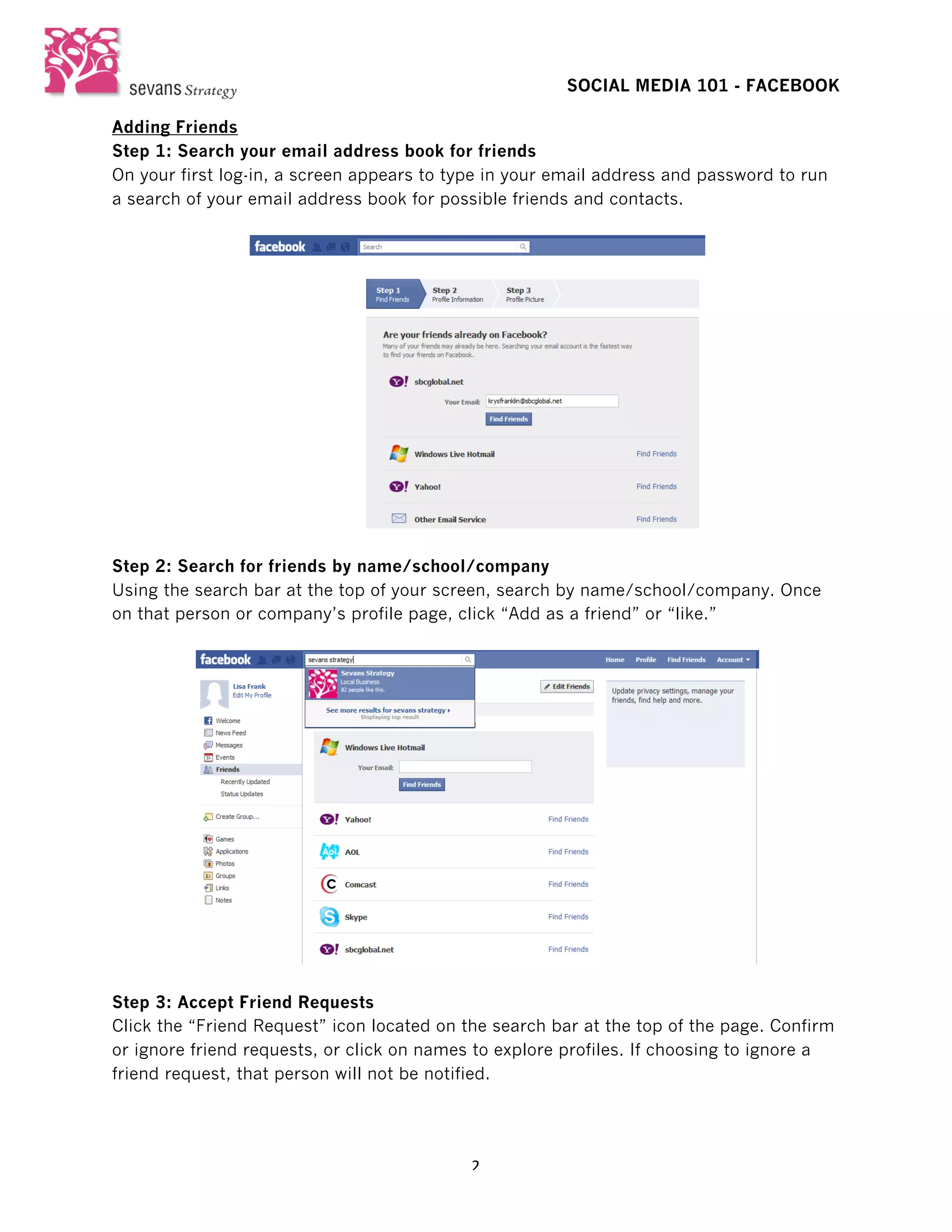 Getting started with Facebook | PDF