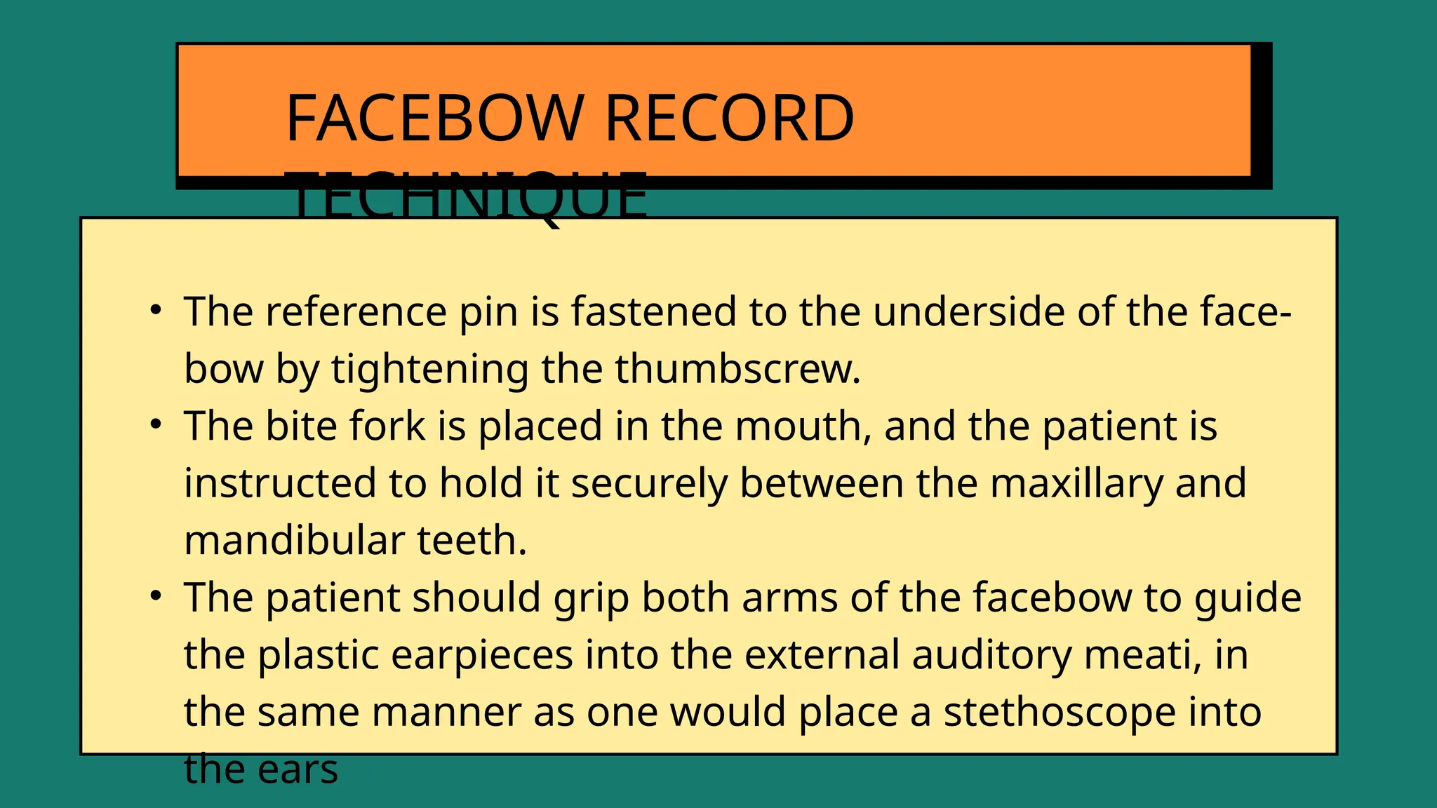 Facebow record, transfer and articulation | PPTX