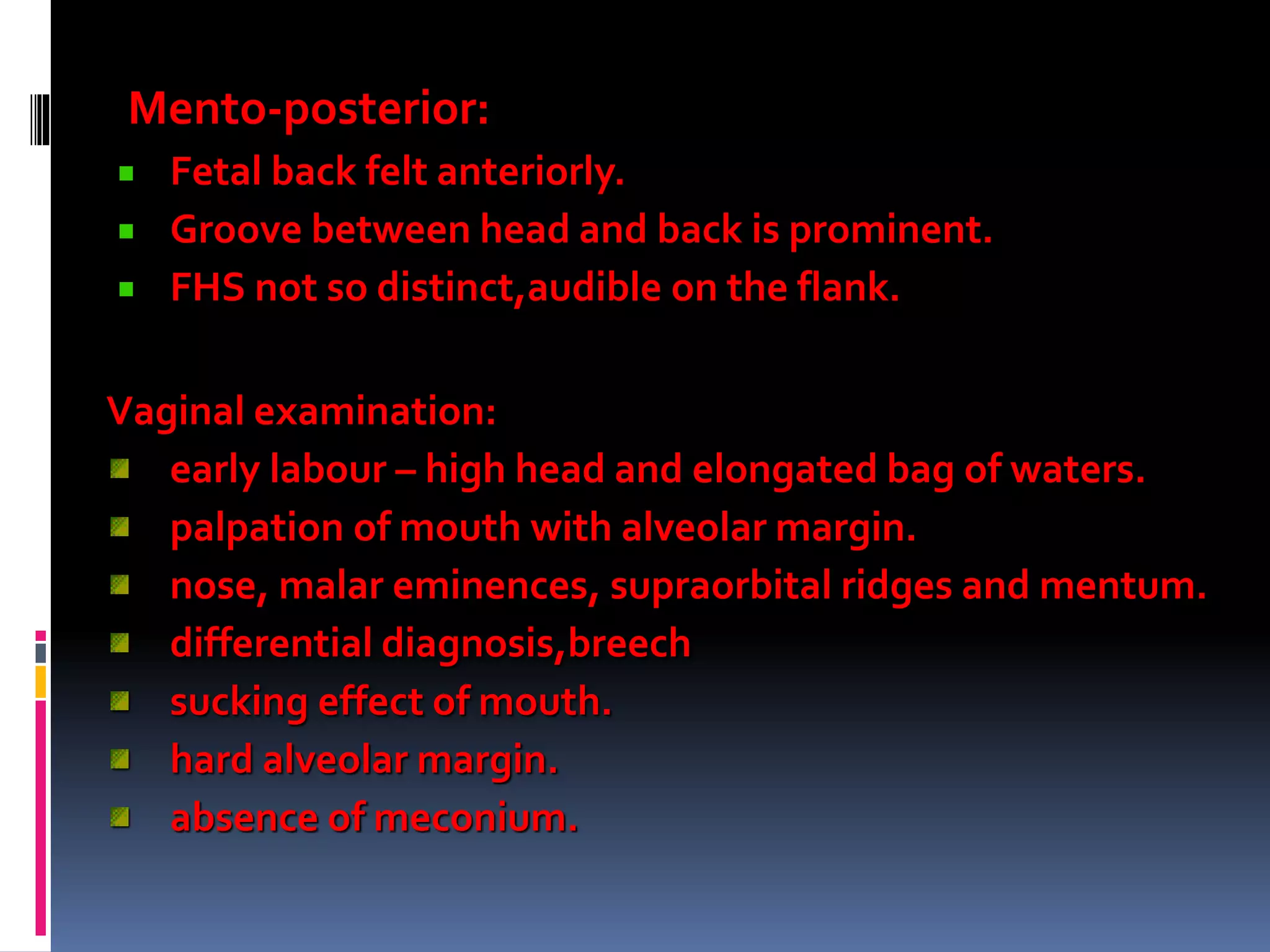 FACE, BROW, OCCIPITO-POSTERIOR LHV by Dr Khin Latt.pptx