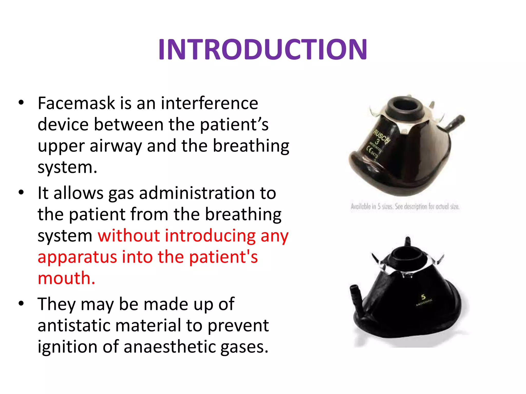 Facemask , oral and nasal airways | PPTX