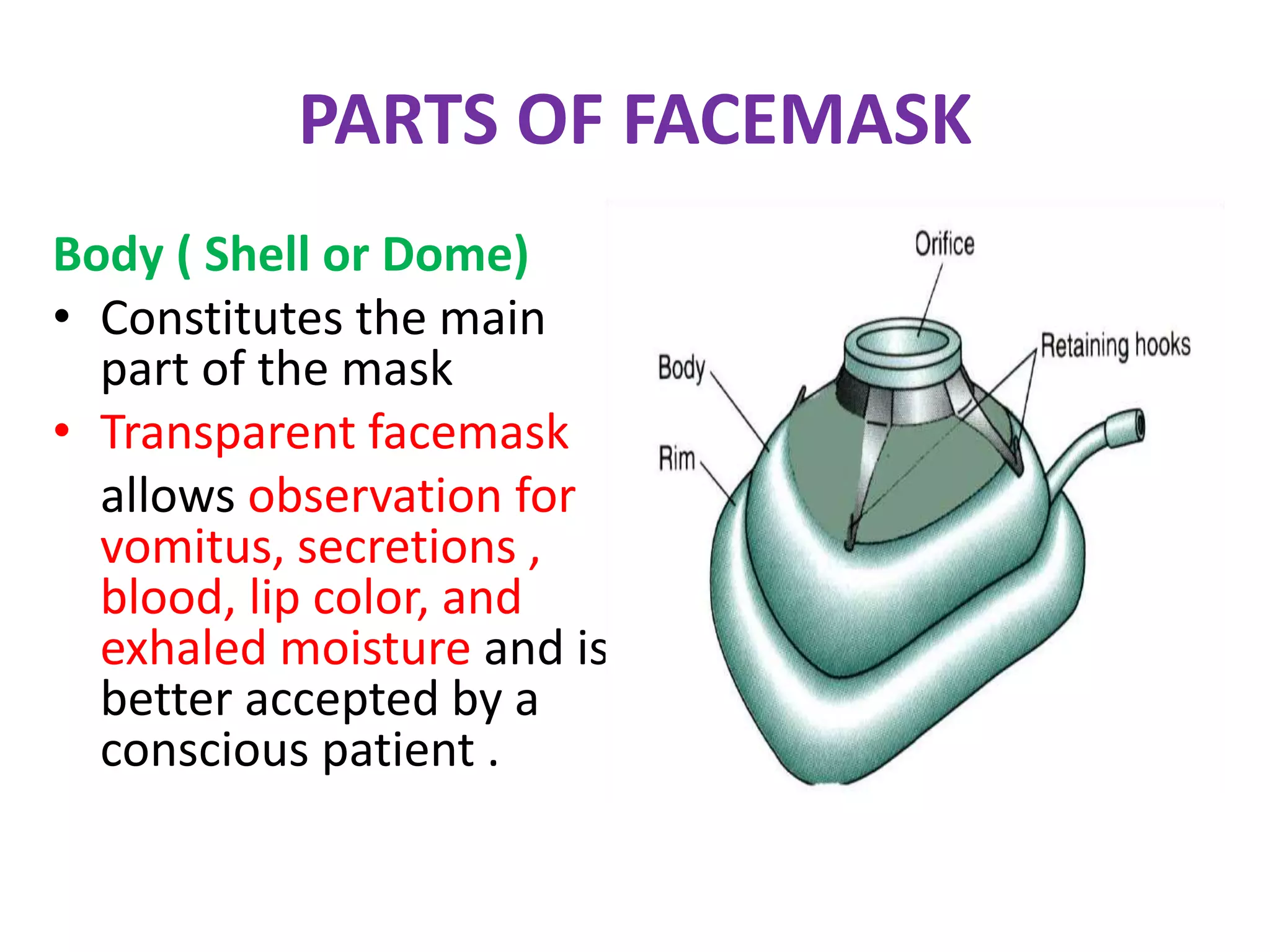 Facemask , oral and nasal airways | PPTX