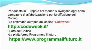 Introduzione al Coding e Pensiero computazionale | PPT