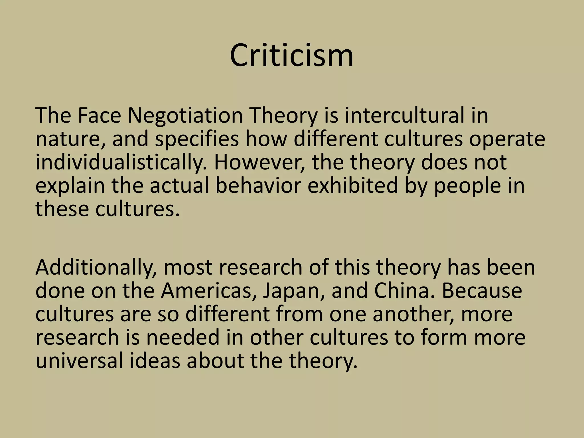 Face Negotiation Theory | PPTX