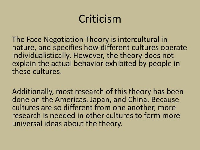 Face Negotiation Theory | PPTX