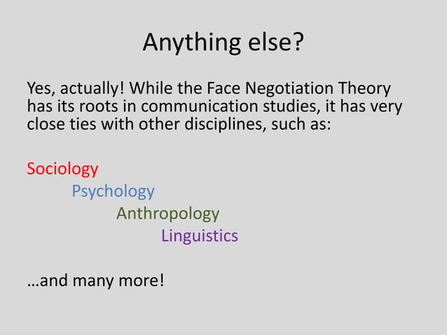 Face Negotiation Theory | PPTX