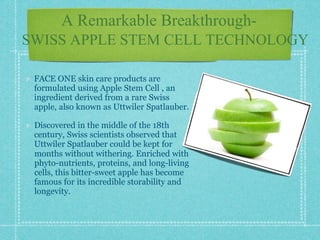 Face One Apple Stem Cell Technology From Switzerland | PPT