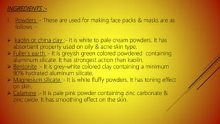 Face pack and masks | PPTX