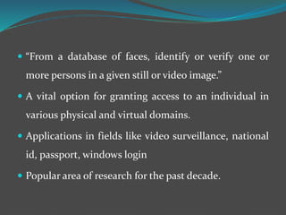 Face Recognition Techniques | PPTX