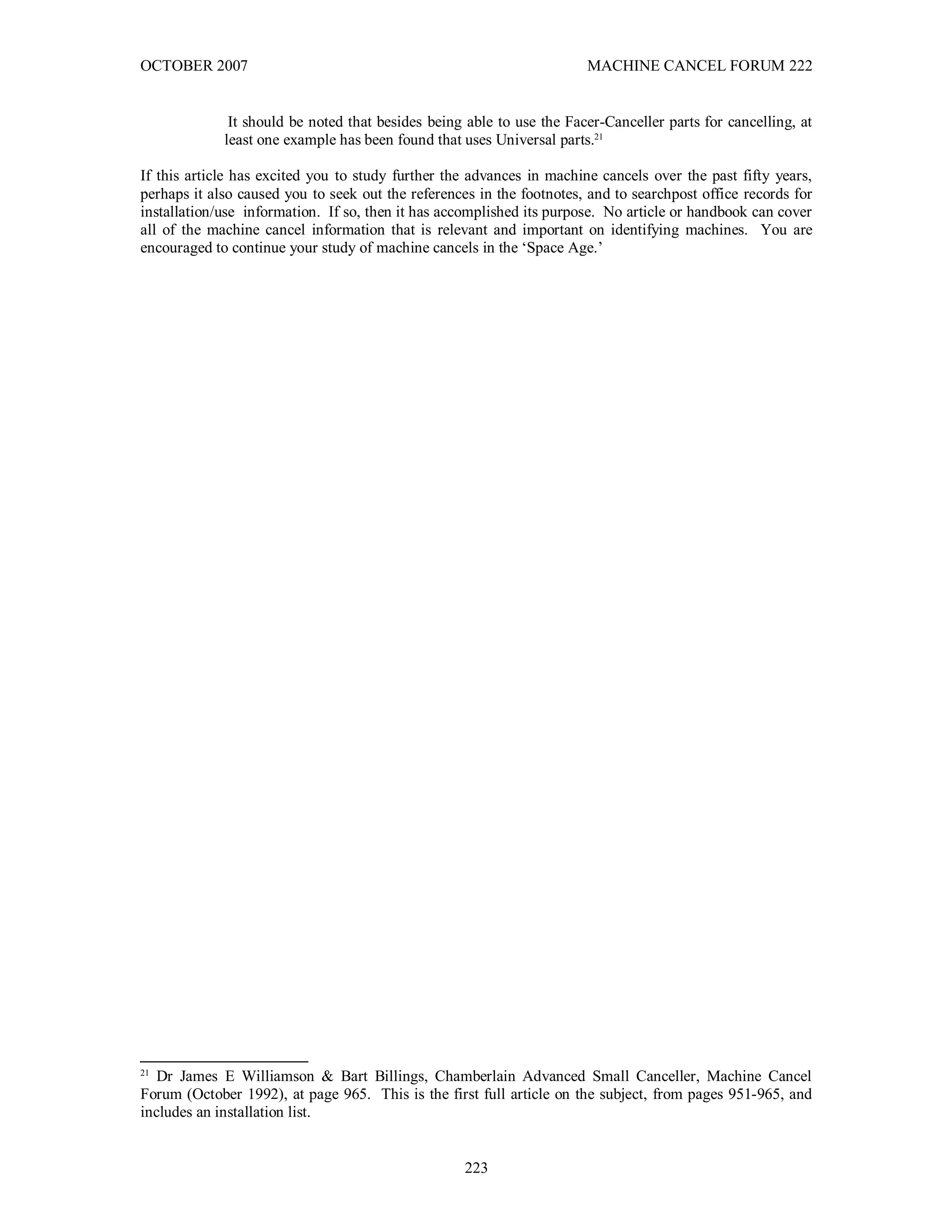 Facer Cancellers | PDF