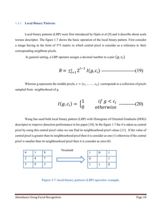 Attendance Using Facial Recognition | PDF