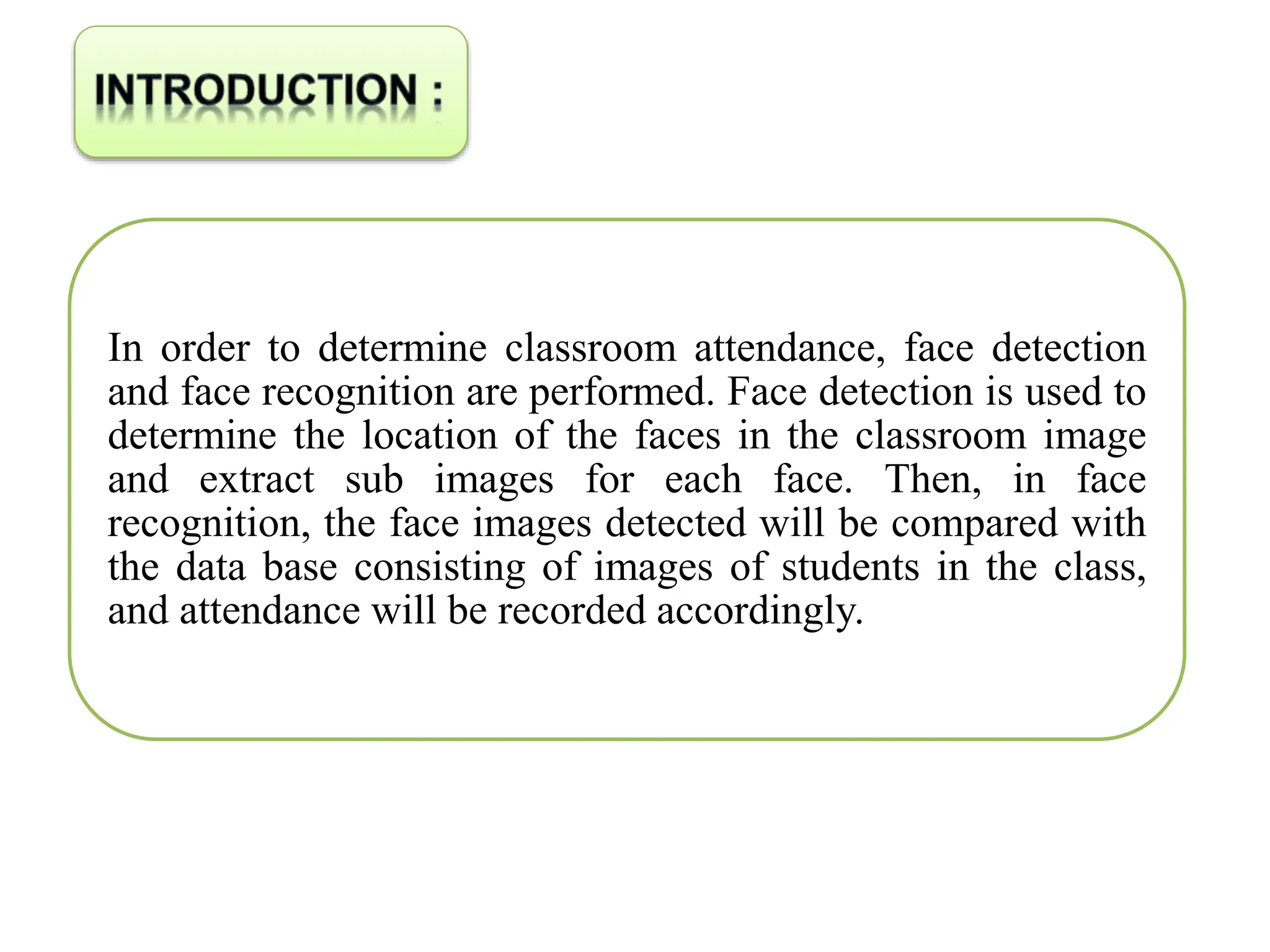 face_reccognition attendance system using IoT | PPT