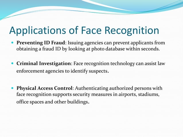 Face Recognisation System Pptx Artificial Intelligence Technology