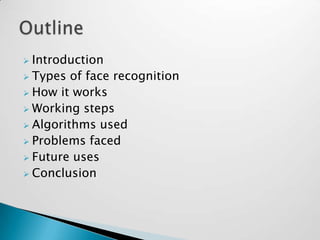 Face recognition | PPTX