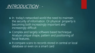 Face recognition | PPTX