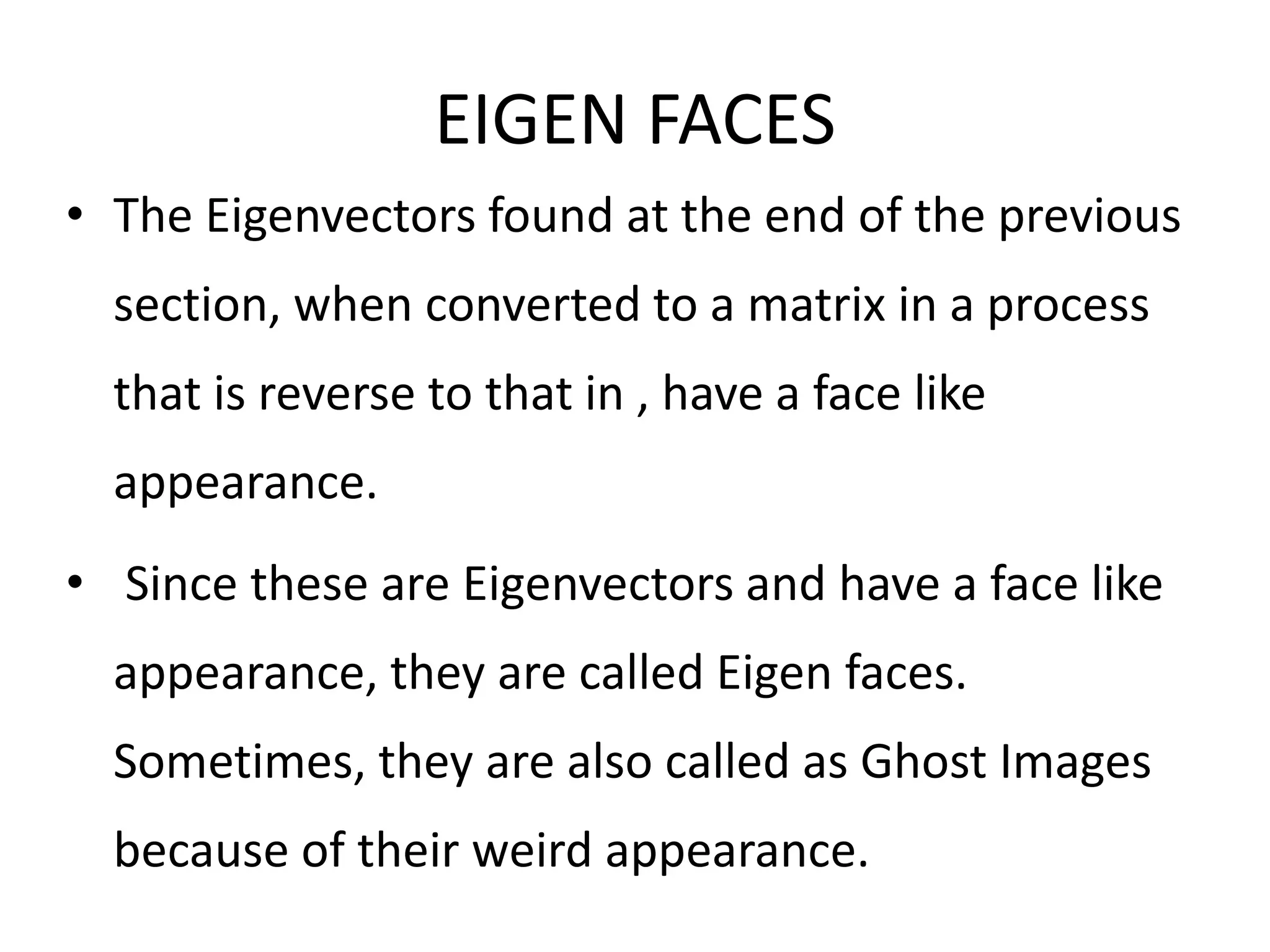 Face Recognition using Eigen Values pptx | PPTX