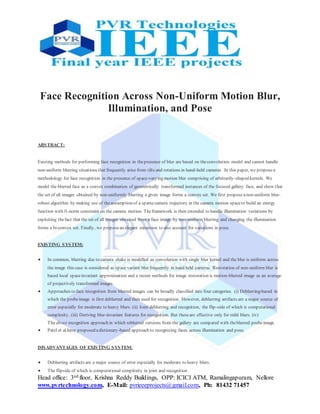Face recognition across non uniform motion blur, illumination, and pose ...