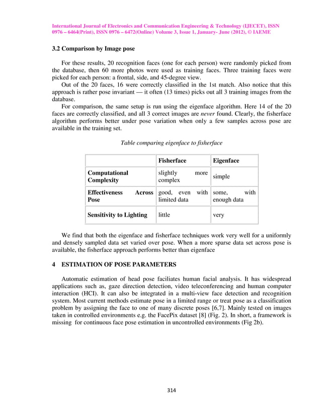 Face Recognition Across Pose With Estimation Of Pose Parameters Pdf