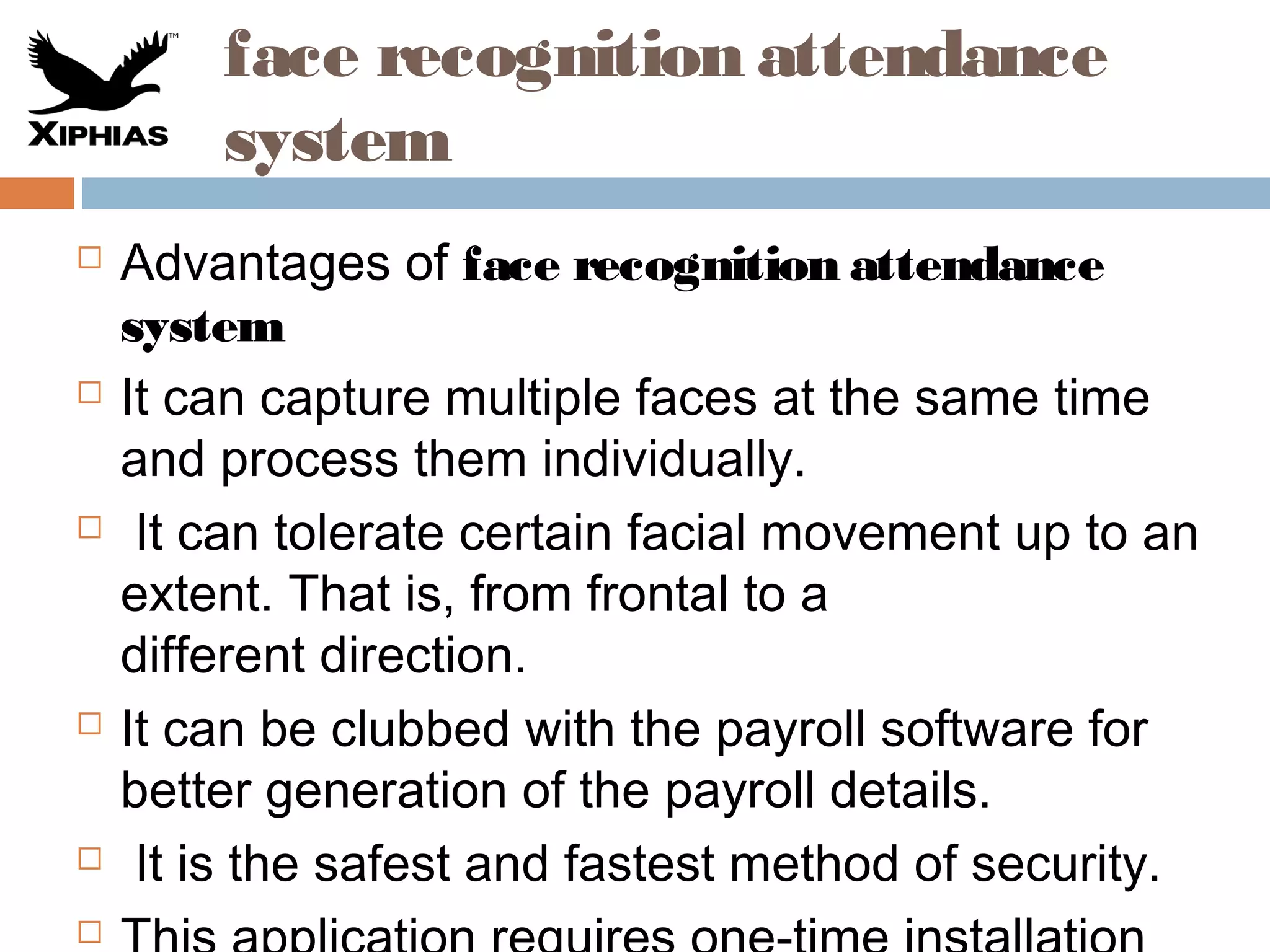 Face recognition attendance system | PPT