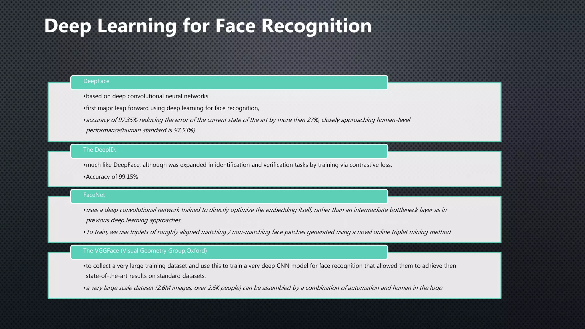 Deep Learning On Face Recognition Use Case Development And Risk Pptx Artificial
