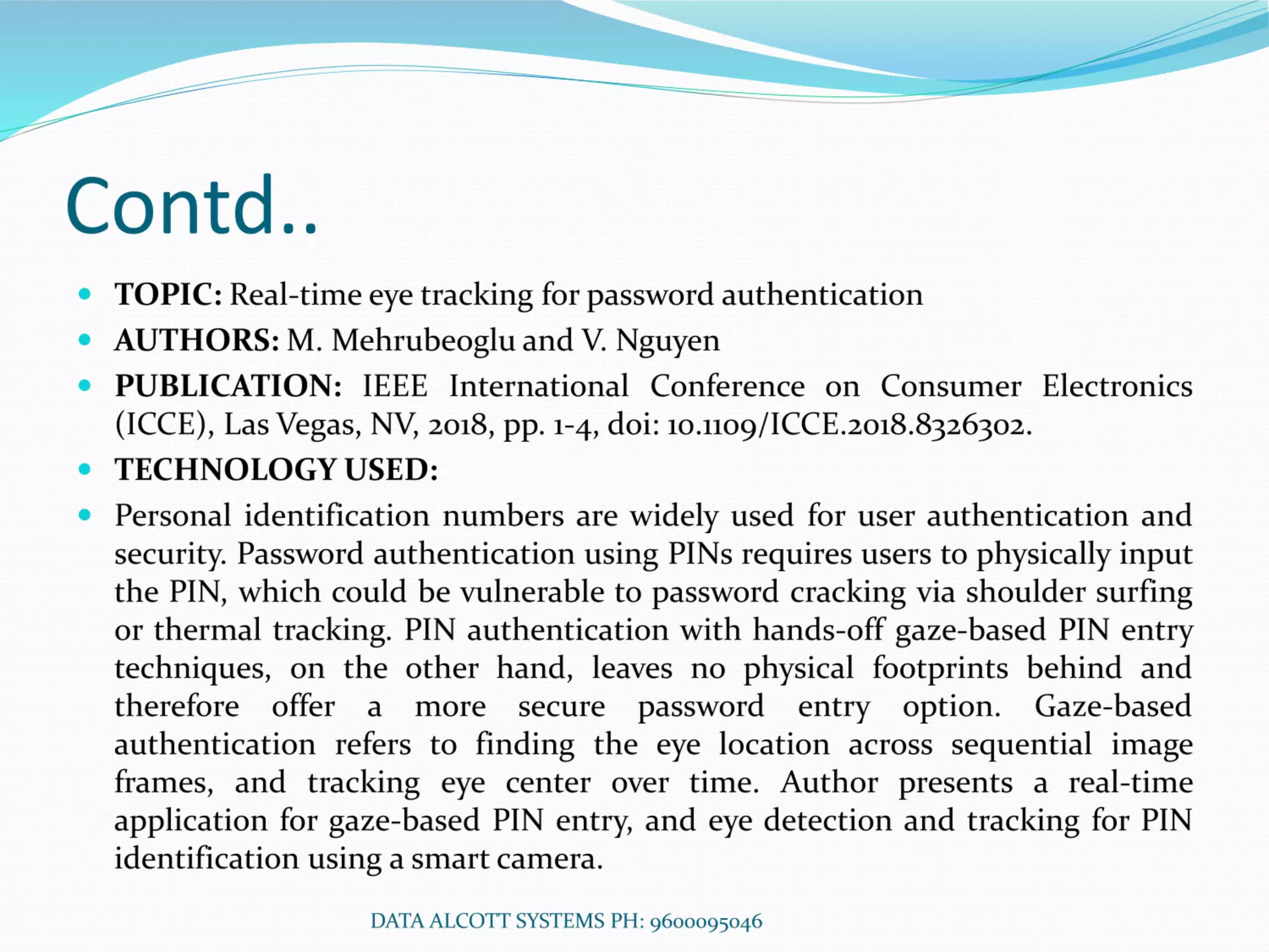 Face Recognition Eye Blink For Password Authentication Pdf