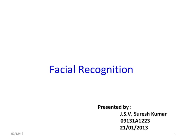 Face recognition ppt | PPT