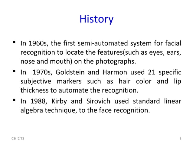 Face recognition ppt | PPT