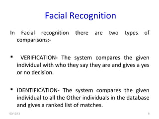 Face recognition ppt | PPT