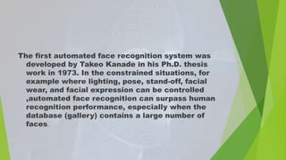 Face recognition ppt | PPT