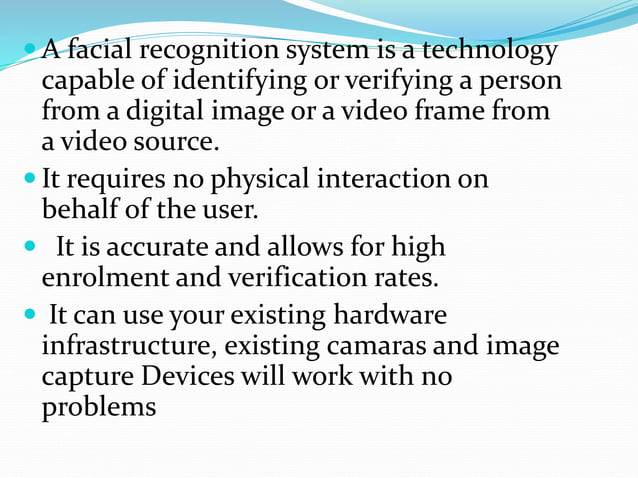 Face Recognition System/Technology | PPTX | Operating Systems | Computer Software and Applications