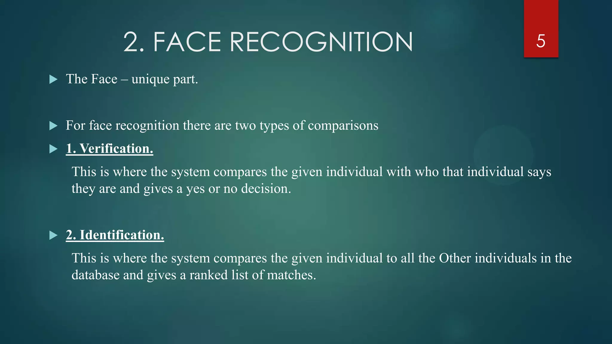 Face recognition technology - BEST PPT | PPSX